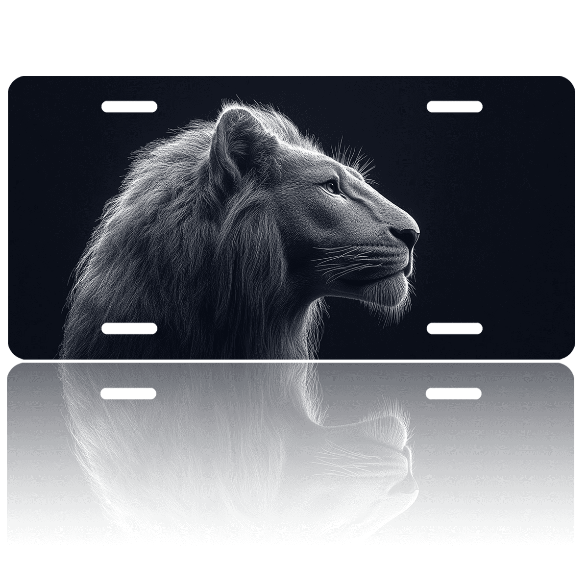 1 Pcs License Plate Covers & Frames, Profile of a Lion For Decorative ...