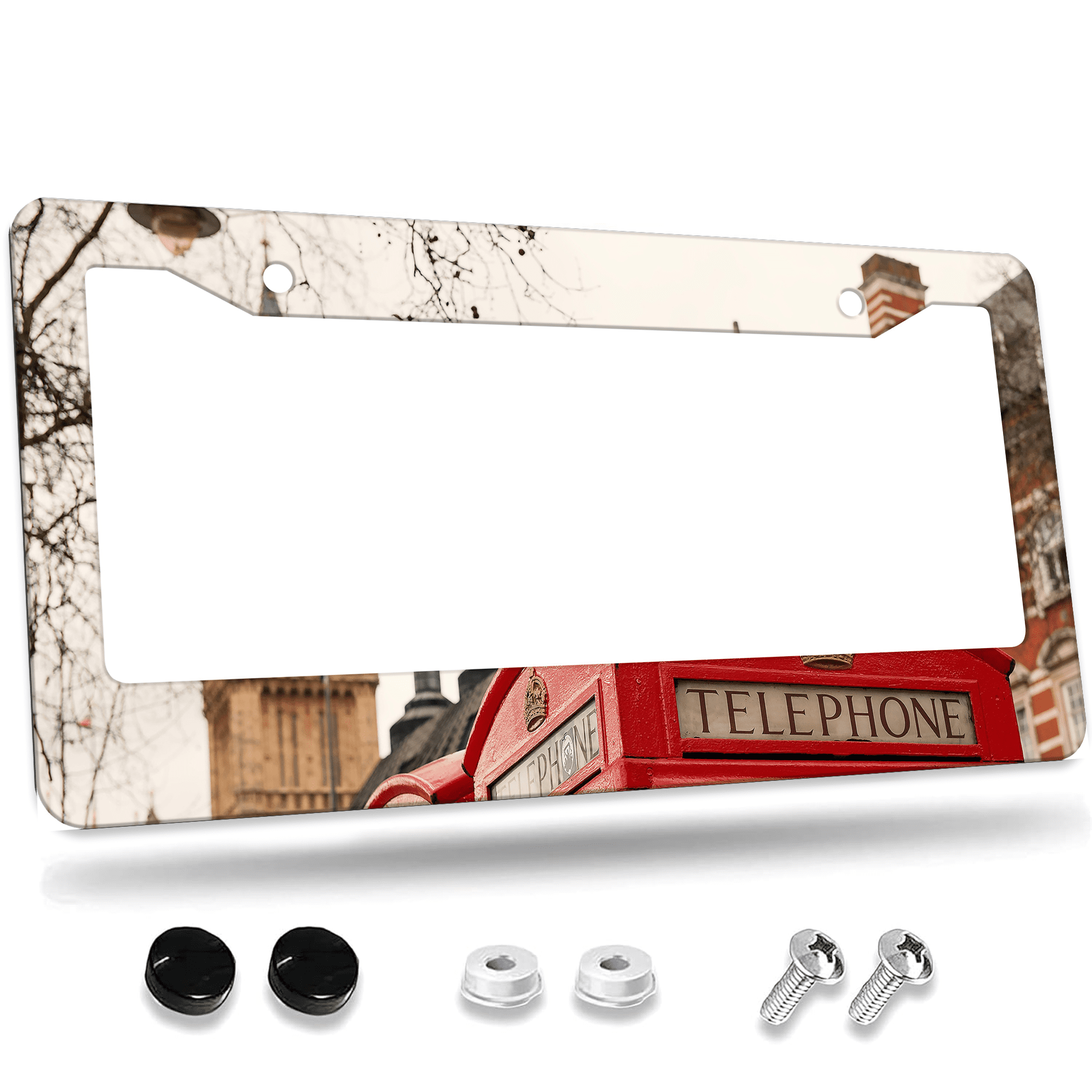 1 Pcs London Landmarks (Big Ben and Phone Booth) License Plate Frame ...