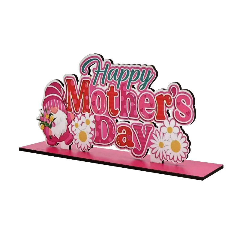 1 Pcs Mother's Day Decorations Happy Mother's Day Table Wooden ...