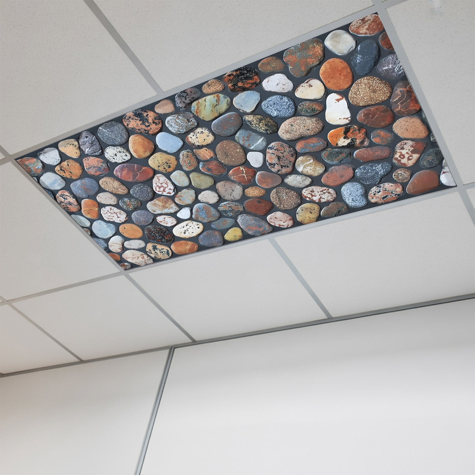 1 Pcs Multicolor Pebbles Fluorescent Light Covers Boho Red Brown Blue ...
