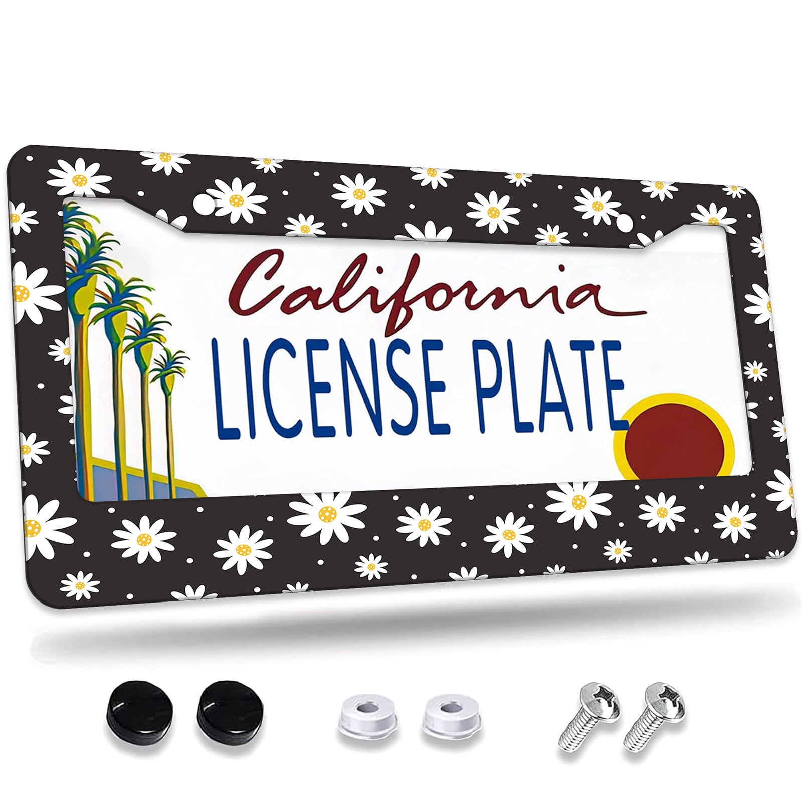 1 Pcs Multicolored Tropical Leaves License Plate Frame, License Plate ...