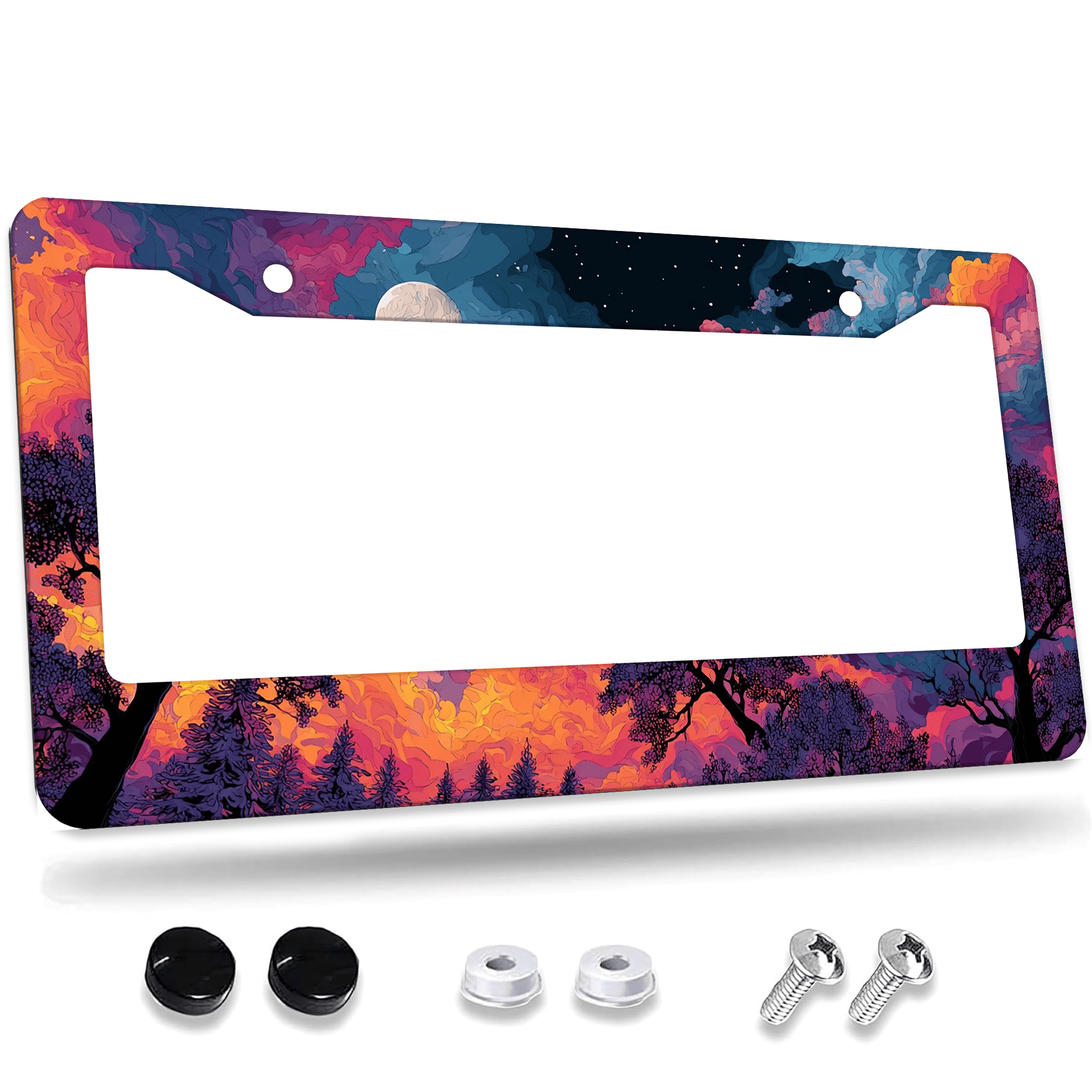 1 Pcs Night Sky License Plate Frame, License Plate Cover for Car ...
