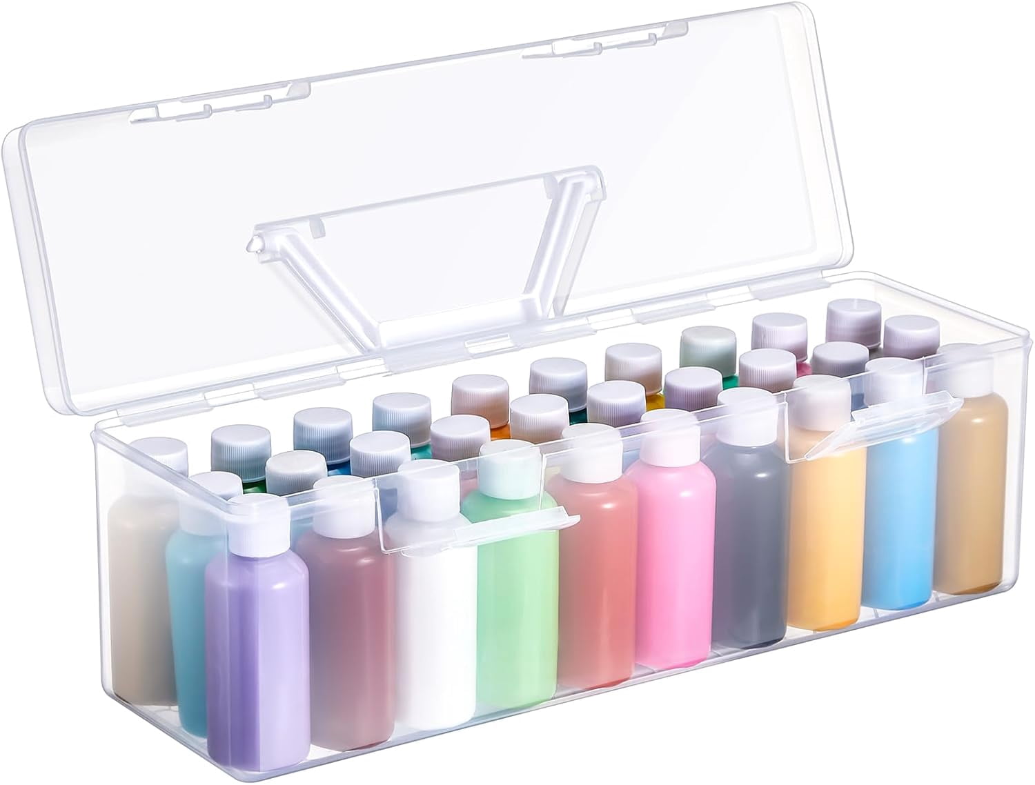 1 Pcs Paint Storage Box for 2 Fl. oz Acrylic Paints, Acrylic Portable ...
