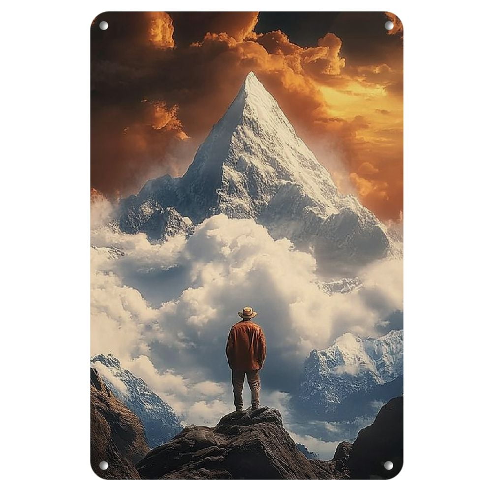 1 Pcs Parkour Mountain Landscape Iron Wall Art, Iron Metal Sign for ...