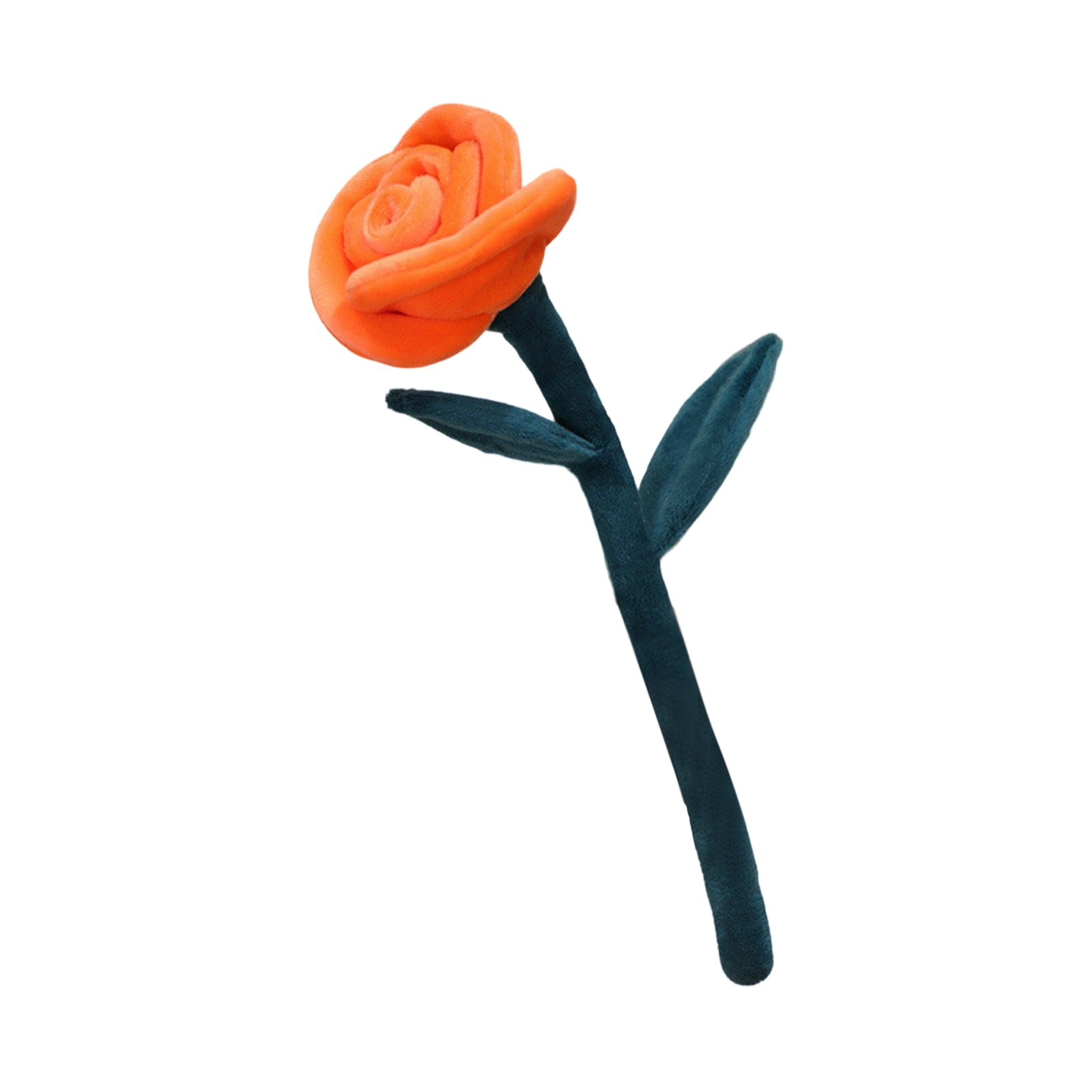 1 Pcs Plush Orange Rose Flower Stuffed Bendable Stems Plush Toys ...