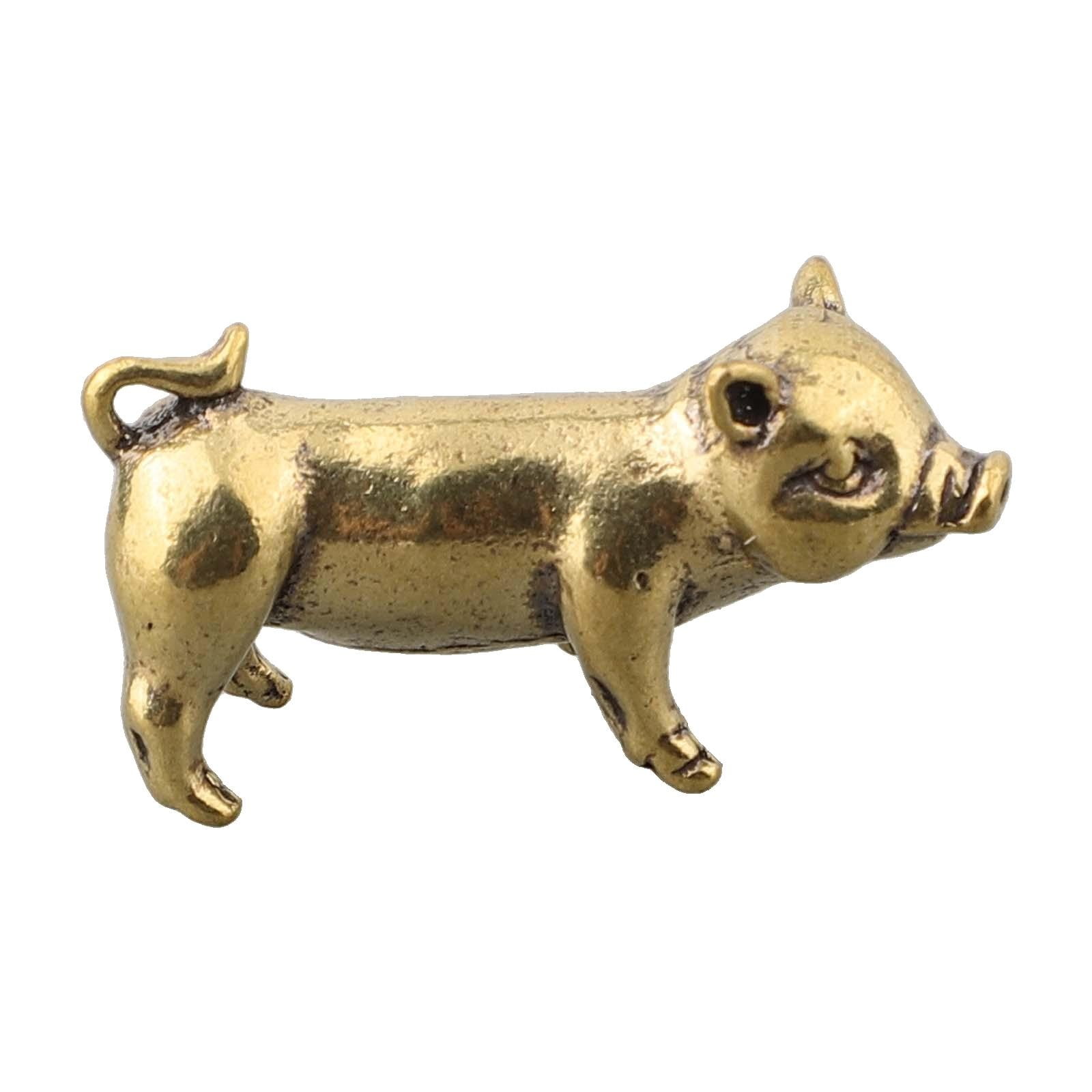 1 Pcs Pure Brass Piggy Transport Pendant Pigs Desktop Ornament Small ...