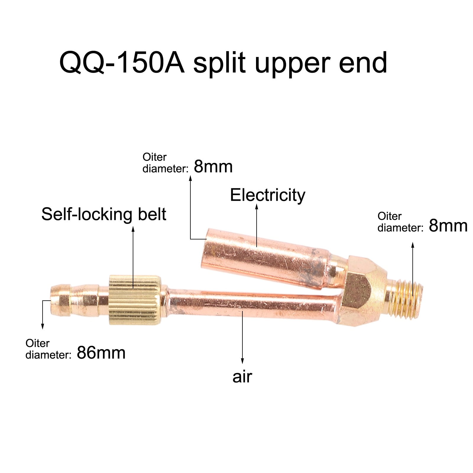 1 Pcs Qq-150 Tig Welding Torch Cable Connector Gas Electricity ...