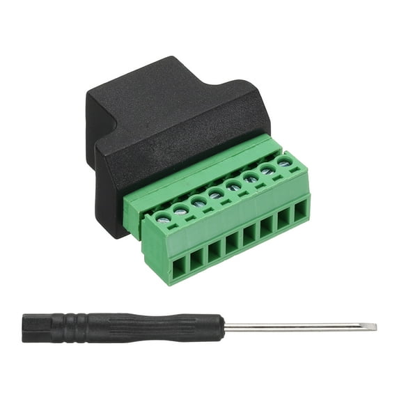 1 Pcs RJ45 Screw Terminal Adapter, RJ45 Female Plug to 8 Pin Screw ...