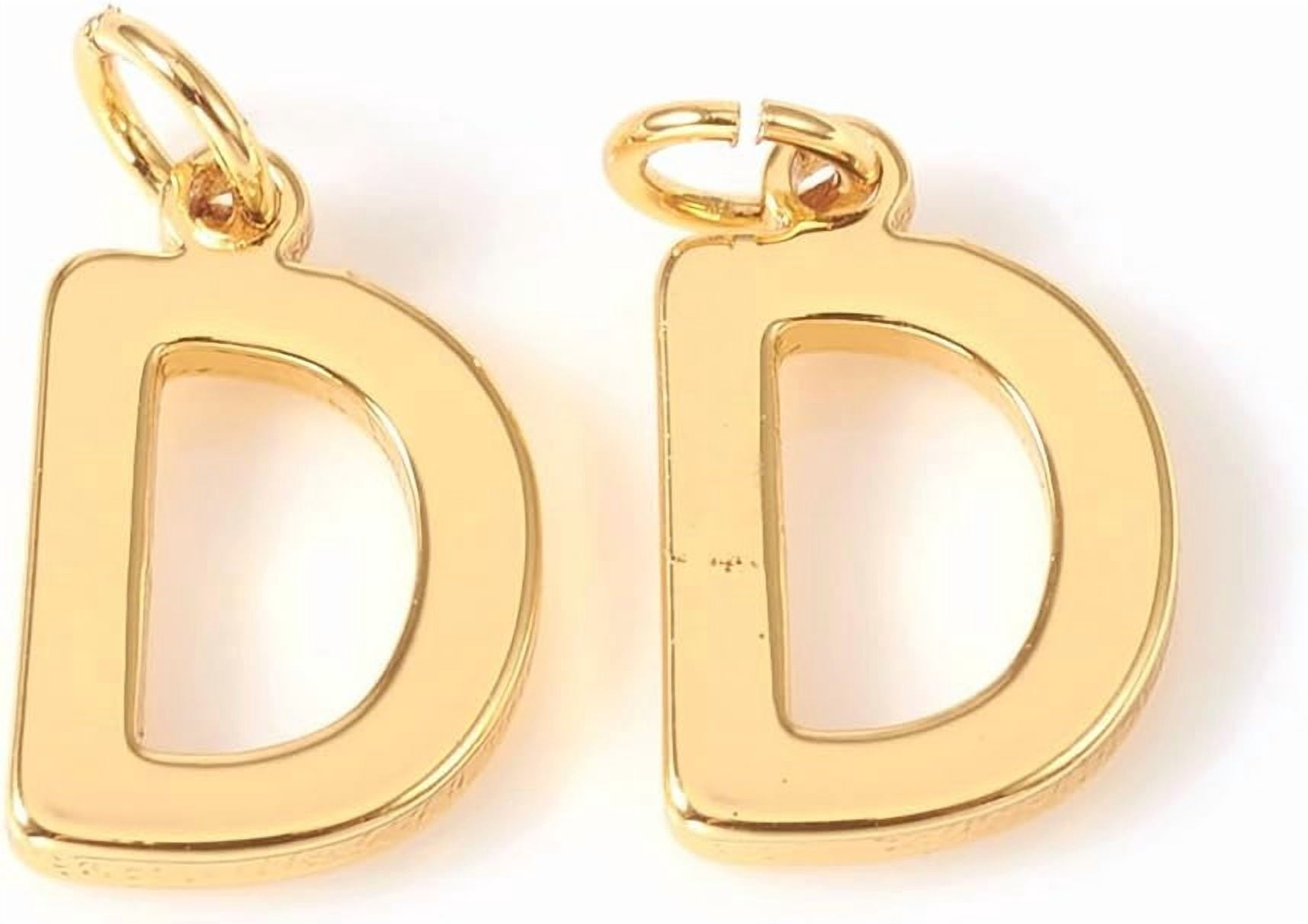 1 Pcs Real 18K Gold Plated Brass Letter Charms Pendants with Jump Rings ...