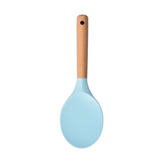 1 Pcs Rice Spoon,Silicone Rice Spoon With Wood Handles,Rice Spatula ...