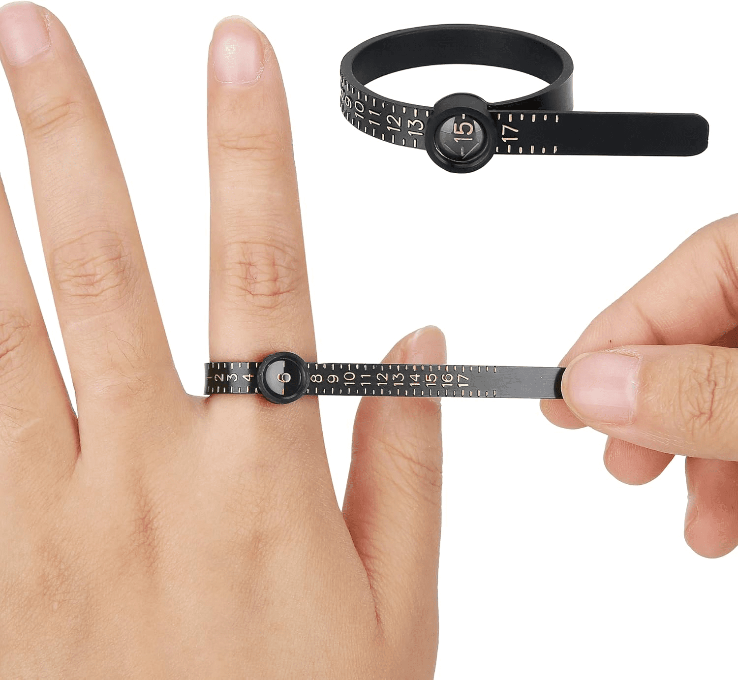 1 Pcs Ring Sizer Measuring Tool, Reusable Finger Size Ruler with ...