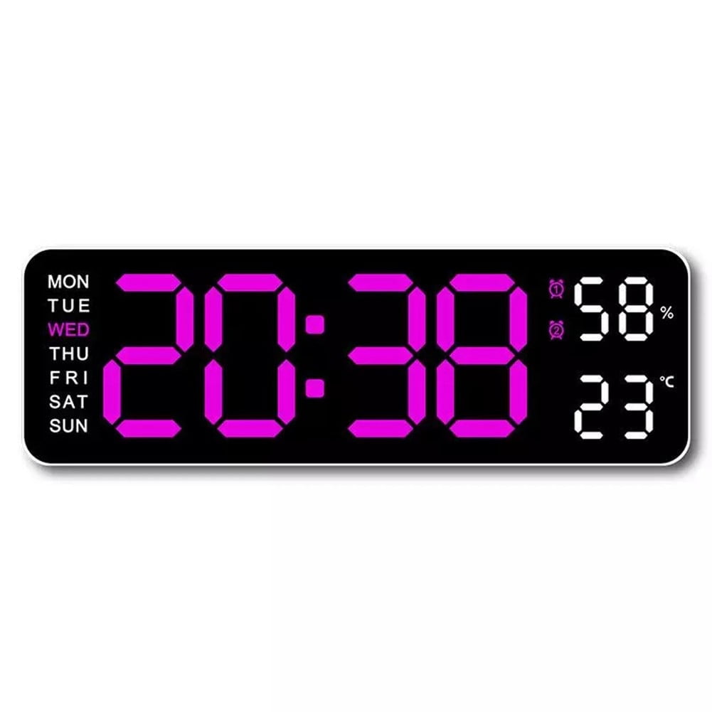 1 Pcs Rose Red Light Digital LED Large Display Wall Desk Alarm Clock ...