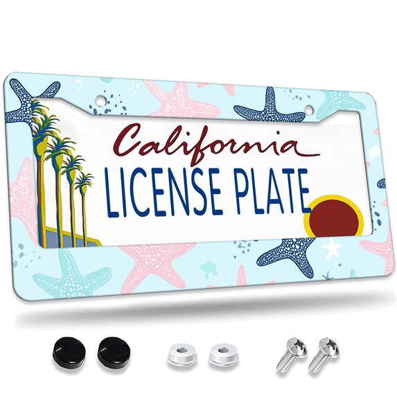 1 Pcs Sea Star License Plate Frame, License Plate Cover for Car ...
