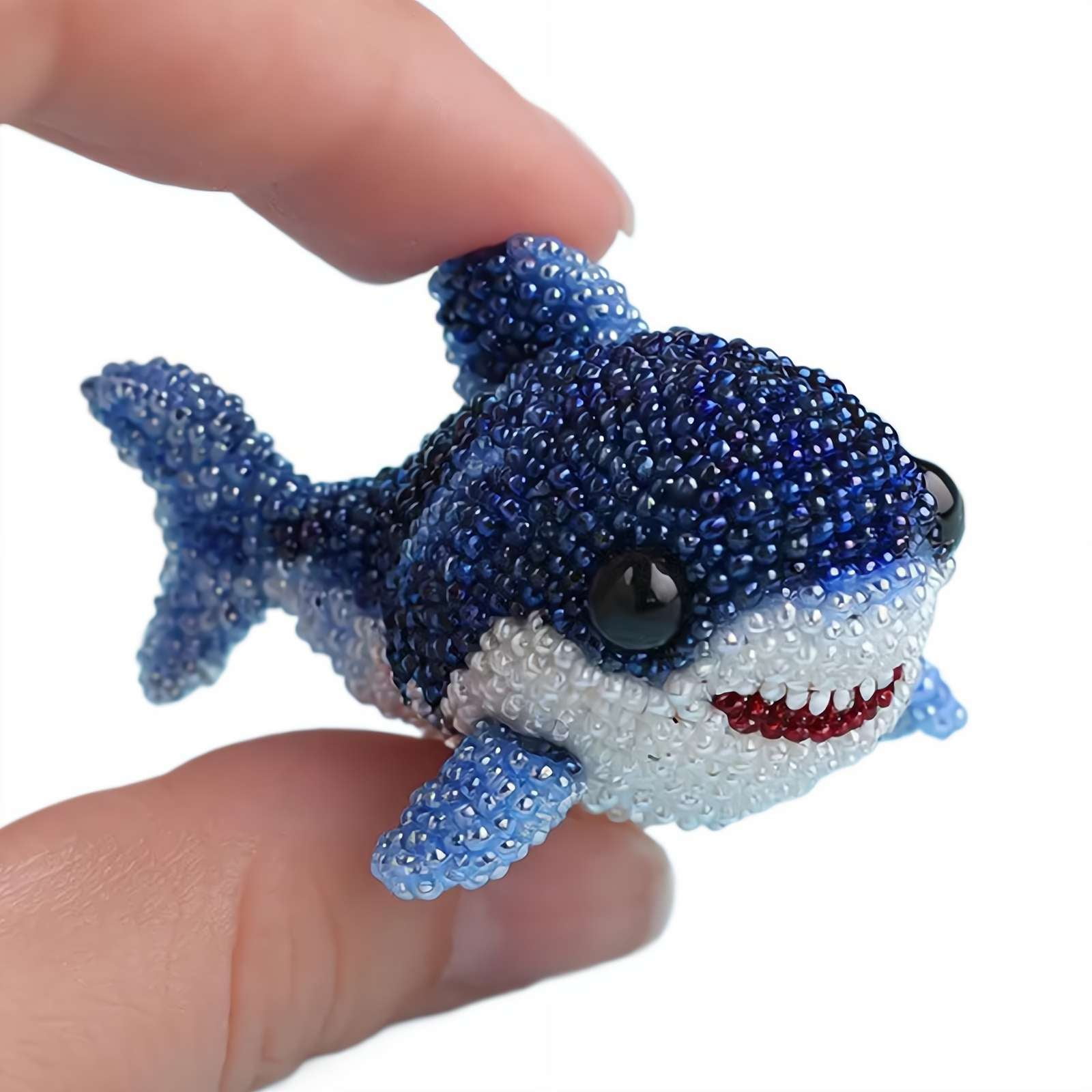 1 Pcs Shark Bead Embroidery Kit, 3D Ocean Animals DIY Beadwork Craft ...