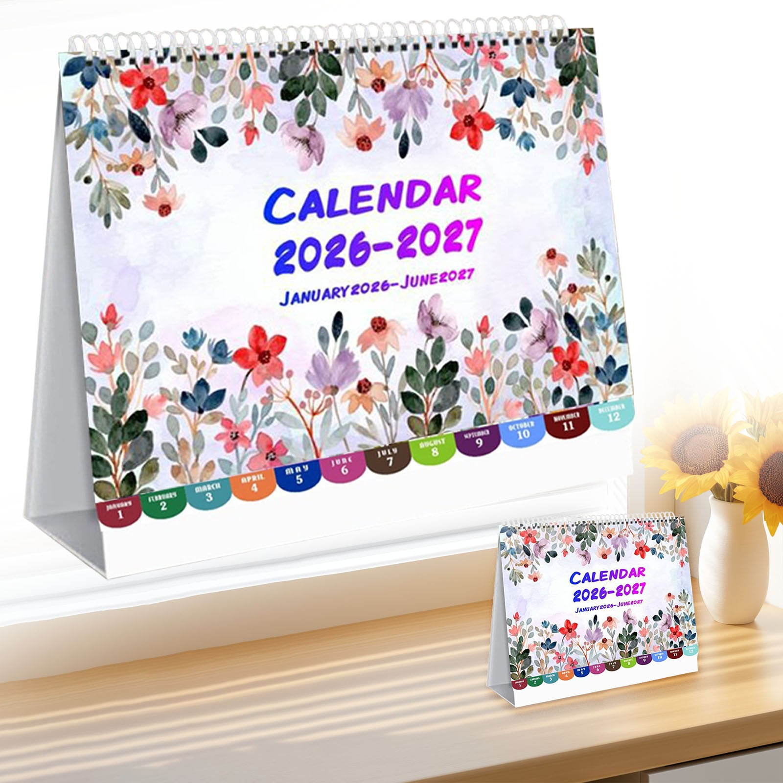 1 Pcs Small Desk Calendar 2026-2027 - Standing Flip Desk Calendars 2026 ...
