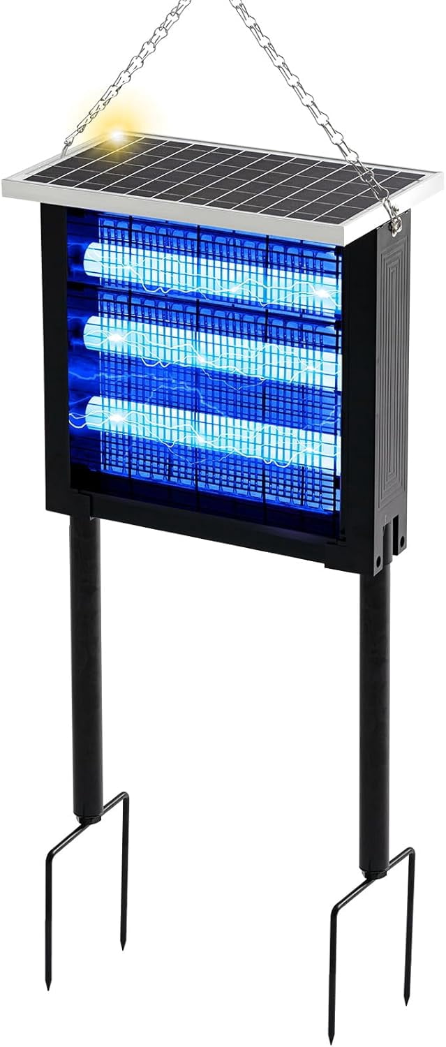 1 Pcs Solar Bug Zapper Outdoor Waterproof Mosquito Zapper with 3000v ...