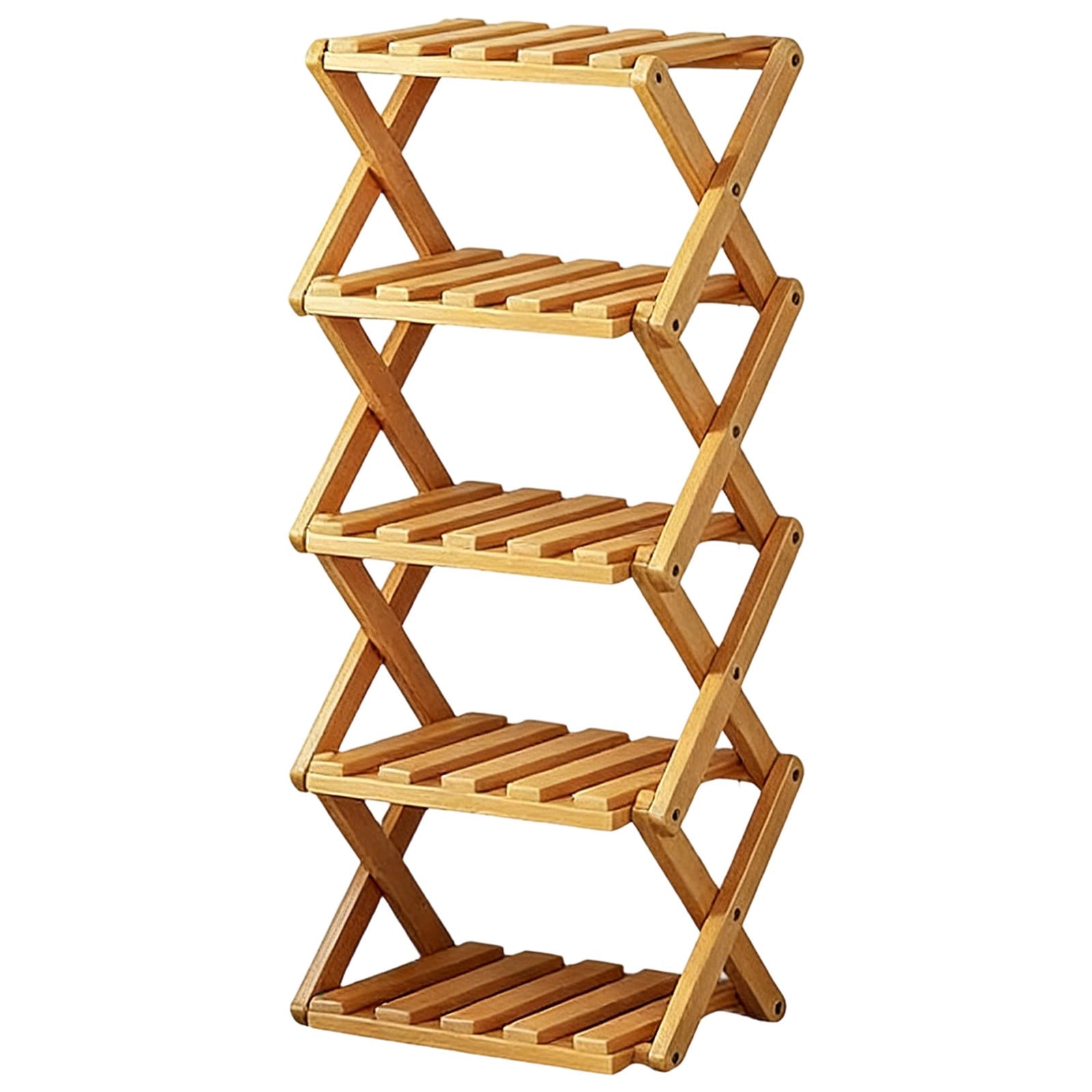 1 Pcs Solid Wood Luggage Rack, Multi-Story Simple Shoe Rack Unfolds ...