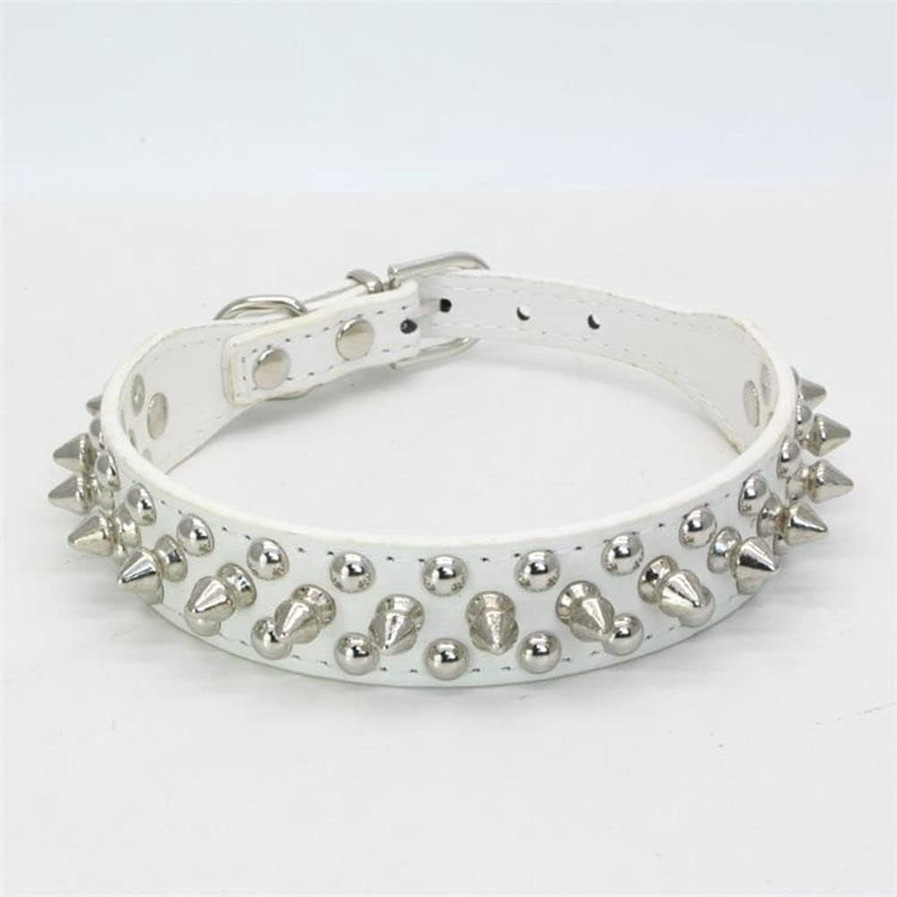 1 Pcs Spiked Dog Collar Soft Pu Leather Mushrooms Rivet Spike Studded ...