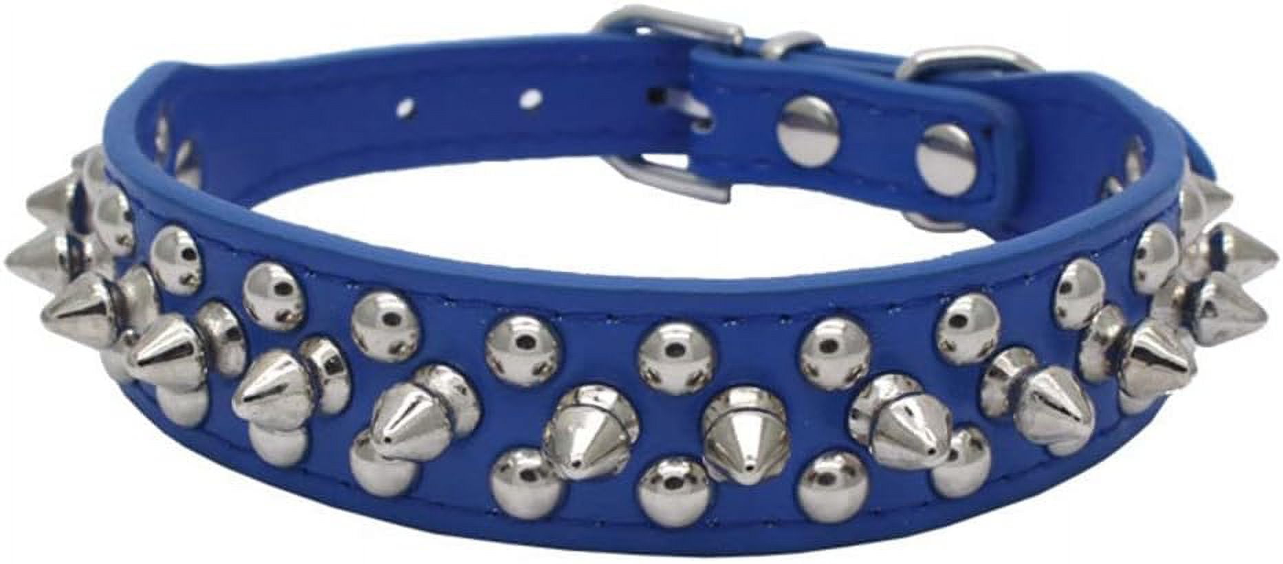 1 Pcs Spiked Dog Collar Soft Pu Leather Mushrooms Rivet Spike Studded ...