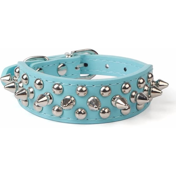 1 Pcs Spiked Dog Collar Soft Pu Leather Mushrooms Rivet Spike Studded ...