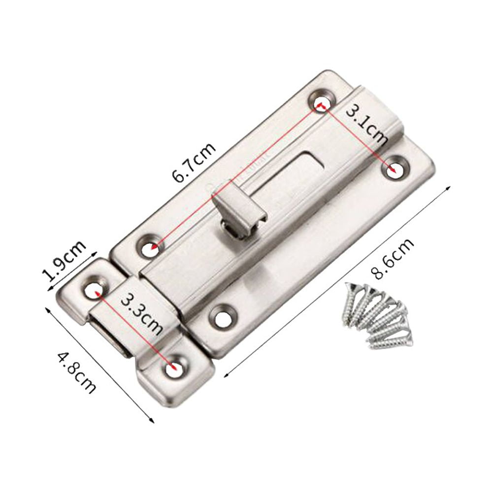 1 Pcs Stainless Steel Door Security Slide Latch Lock Bolt For Mounted ...