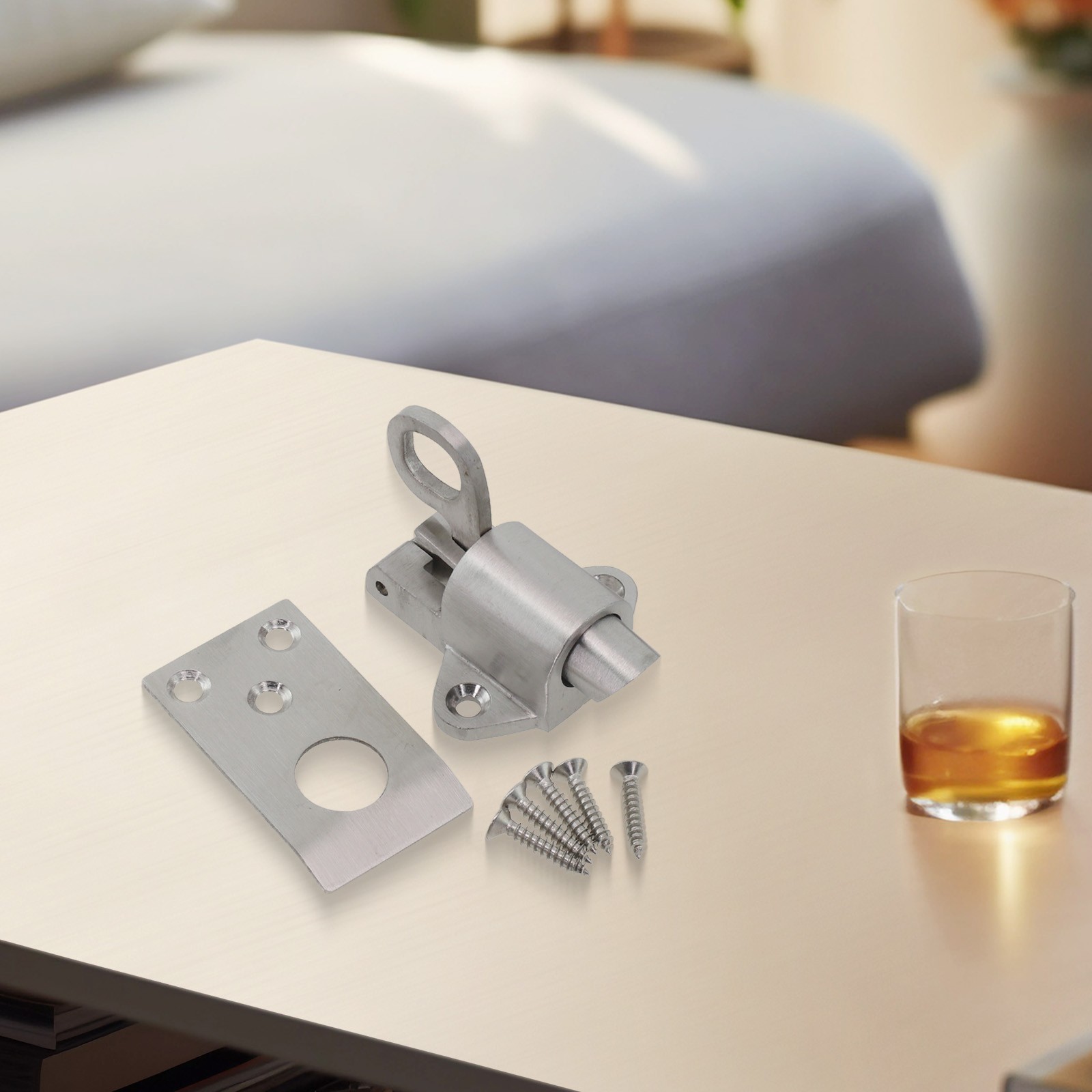 1 Pcs Stainless Steel Spring Latch Lock Anti Theft Door Bolt Lock ...