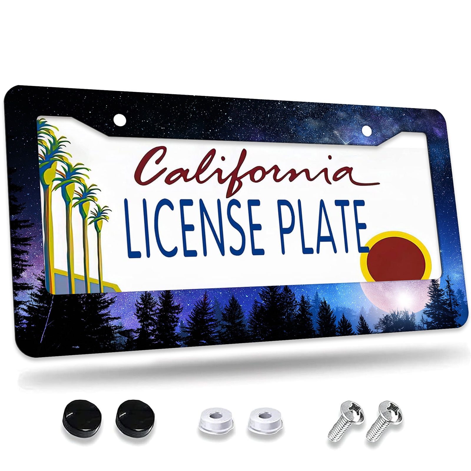 1 Pcs Starry Night with Milky Way and Moon License Plate Frame,License ...