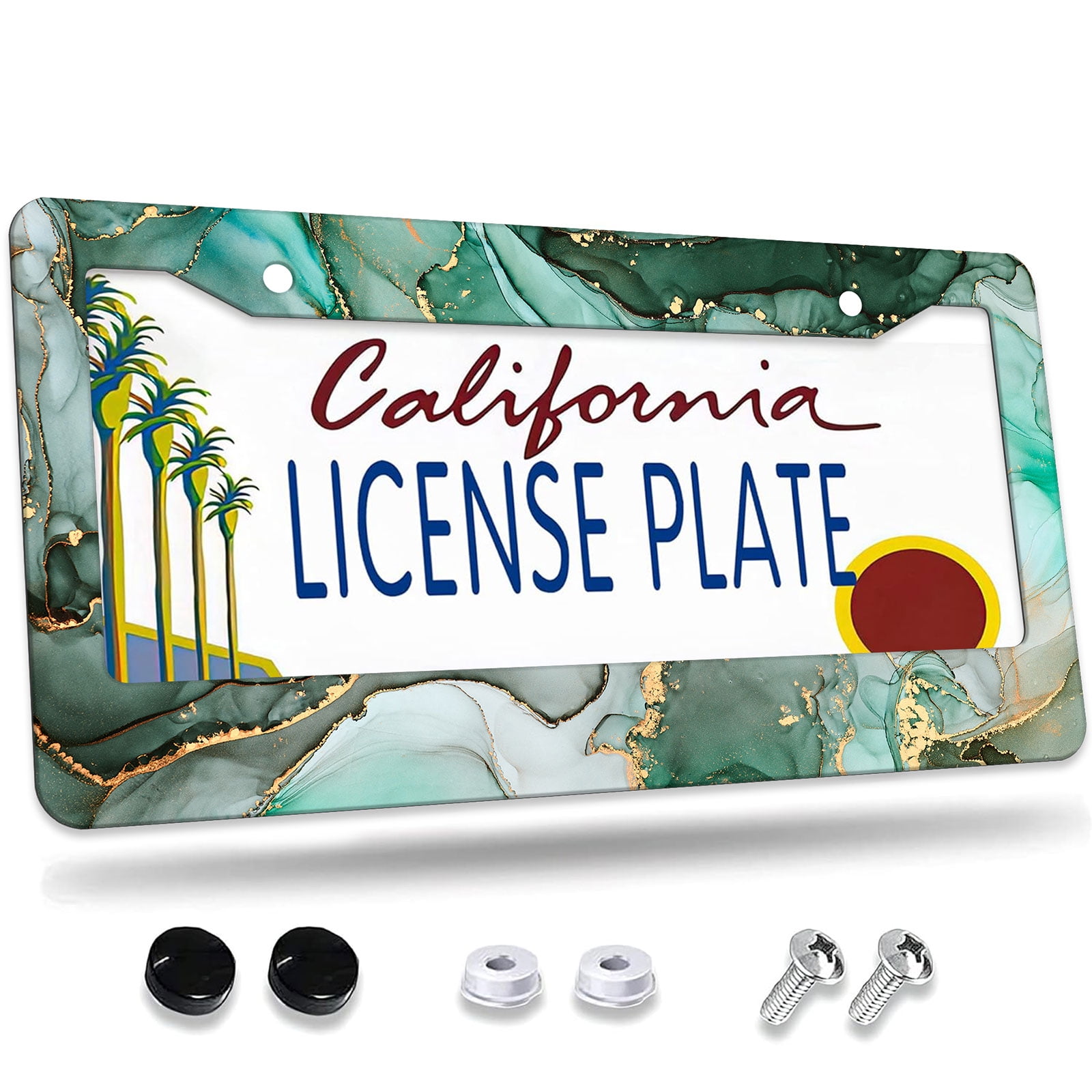 1 Pcs Sunflowers on Wooden Background License Plate Frame,License Plate ...
