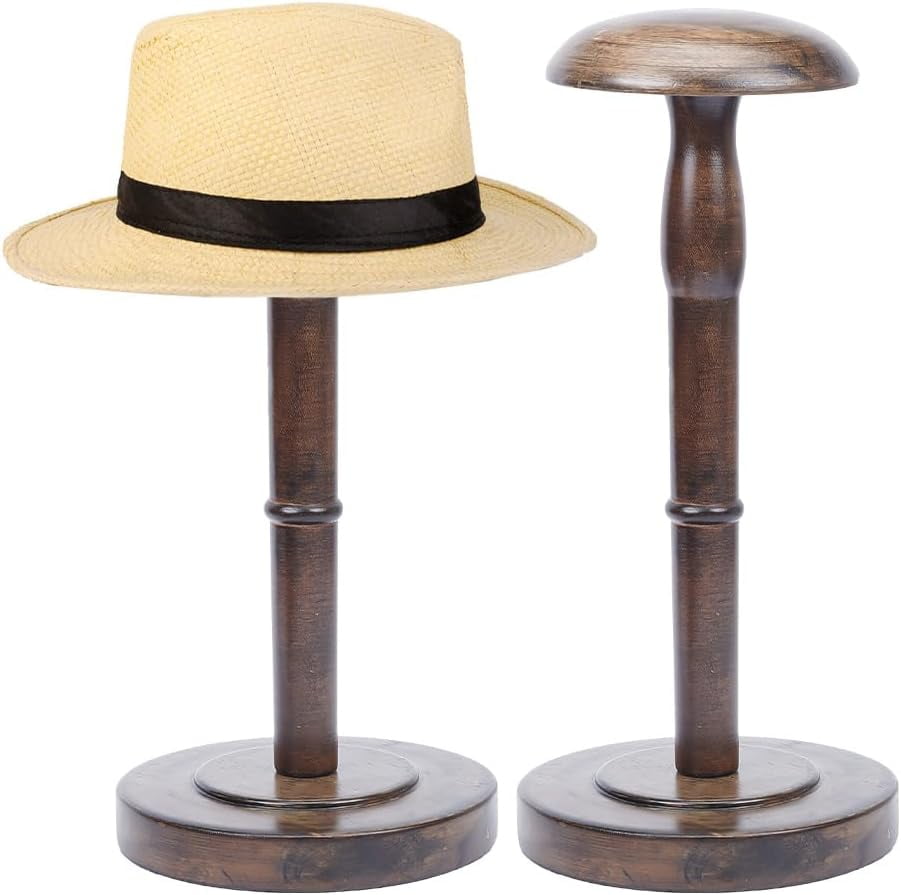 1 Pcs Table Hat Stand Vintage Brown Hat Rack Wooden Hat Stand Holder ...