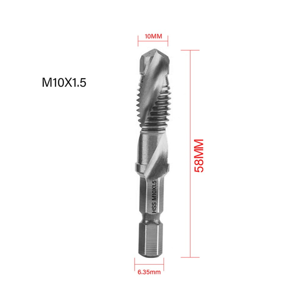 1 Pcs Tap Drill Bit Hex Shank HSS Threaded Bit Screw Machine Compound ...