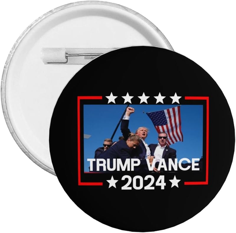 1 Pcs Trump Vance 2024 Pins And Button Circle Badges Round Chest Pins ...
