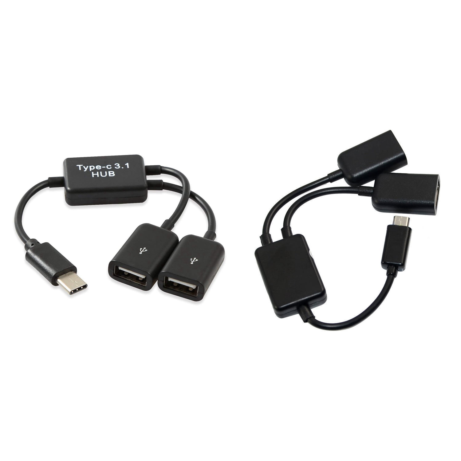 1 Pcs Type C OTG USB 3.1 Male to Dual 2.0 Female OTG Charge 2 Port HUB ...