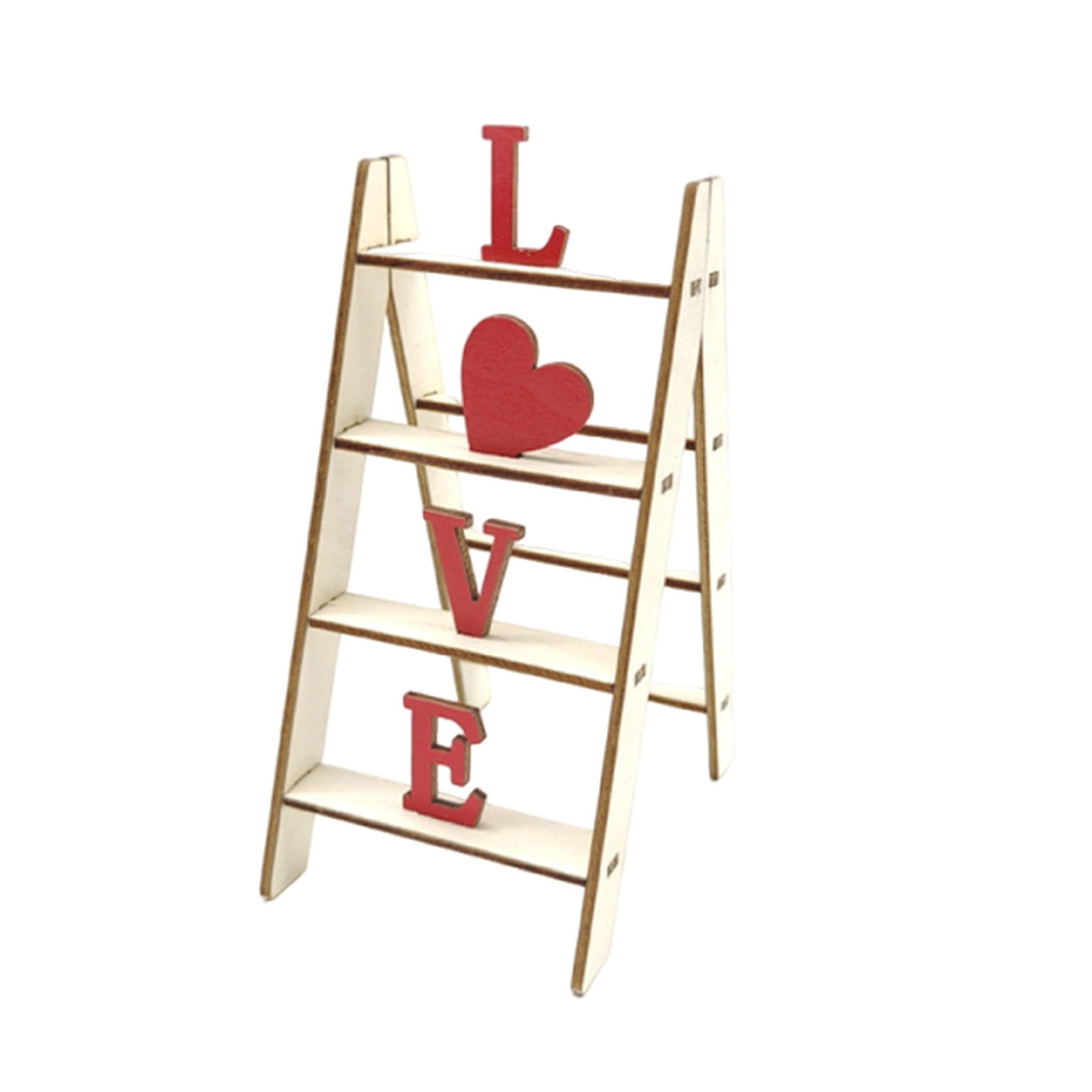 1 Pcs Valentine Love Ladder Tabletop Decoration, Valentine's Day Wooden ...