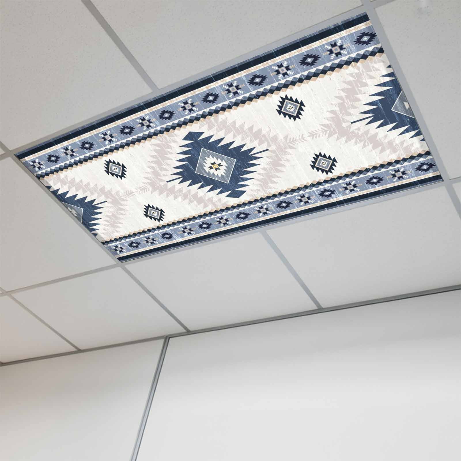 1 Pcs Vintage Aztec Fluorescent Light Covers Ethnic Tribal Style Navy ...