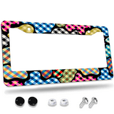 1 Pcs Wavy Plaid Shapes License Plate Frame, License Plate Cover for ...