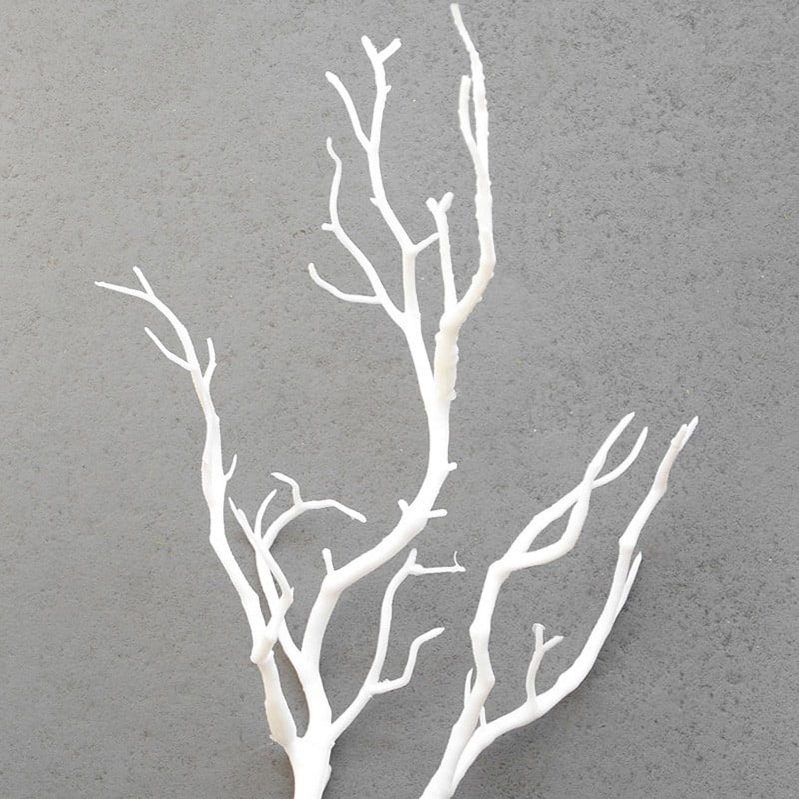 1 Pcs White 35cm Dry Artificial Fake Foliage Plants Simulation Branch ...