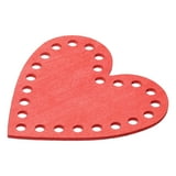 1 Pcs Wooden Basket Bottoms Heart-shaped Base Red Color Pad for DIY ...