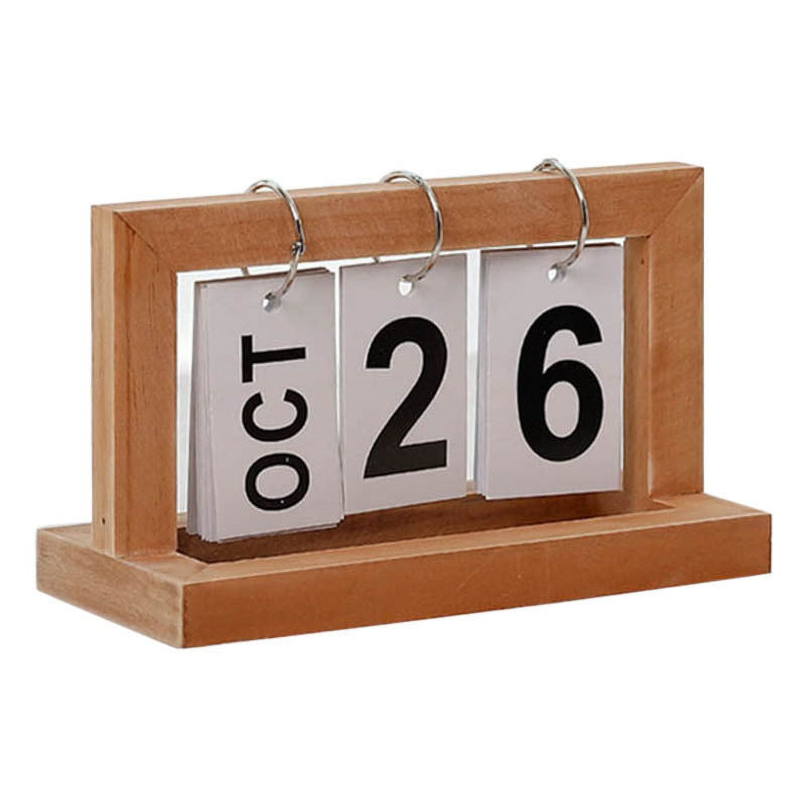 1 Pcs Wooden Flip Calendar Perpetual Desktop Office DIY Yearly Planner ...