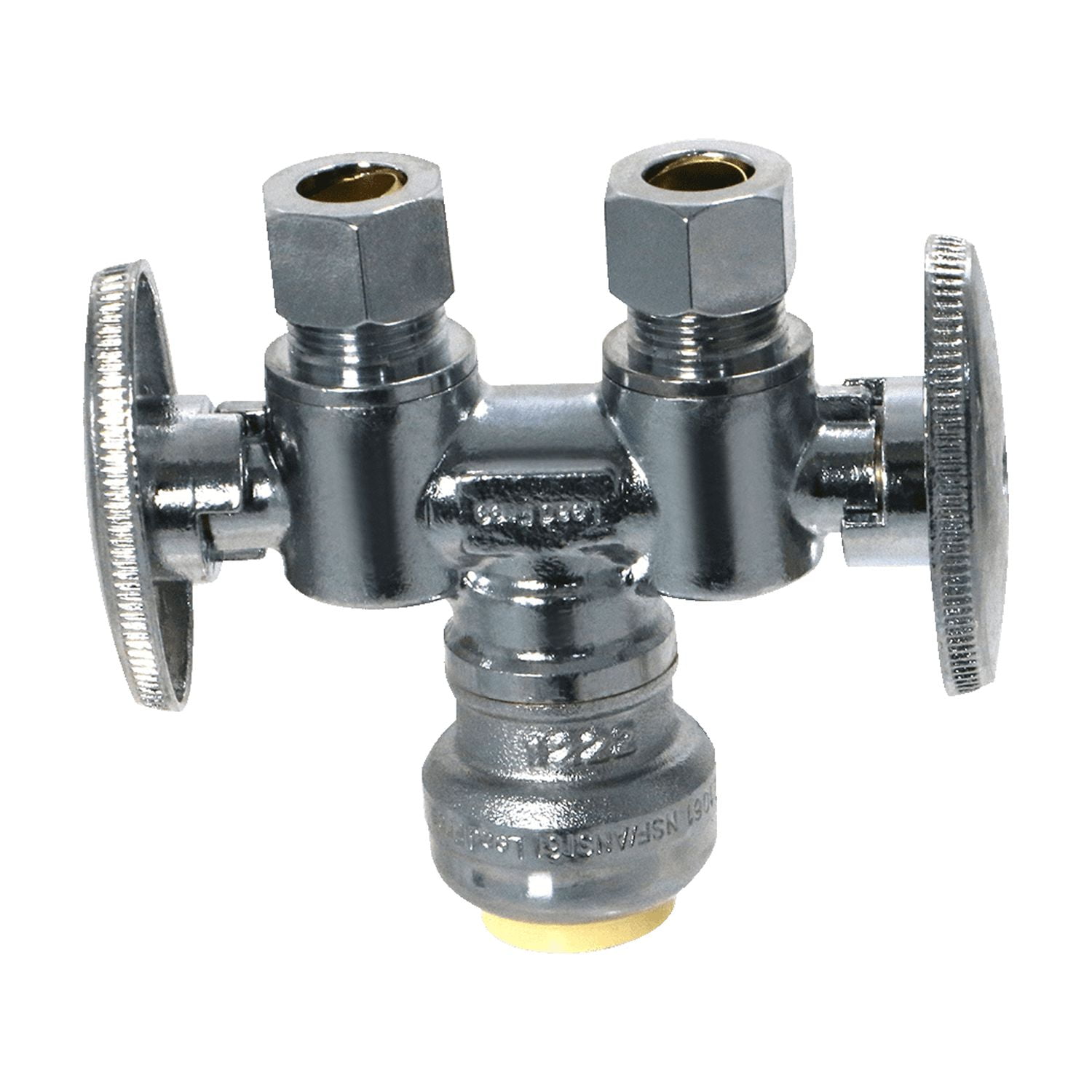 1 Pcs XFITTING OD Compression 3/8 Inch x 3/8 Inch OD Compression x 1/2 Inch Push Fit Dual ...