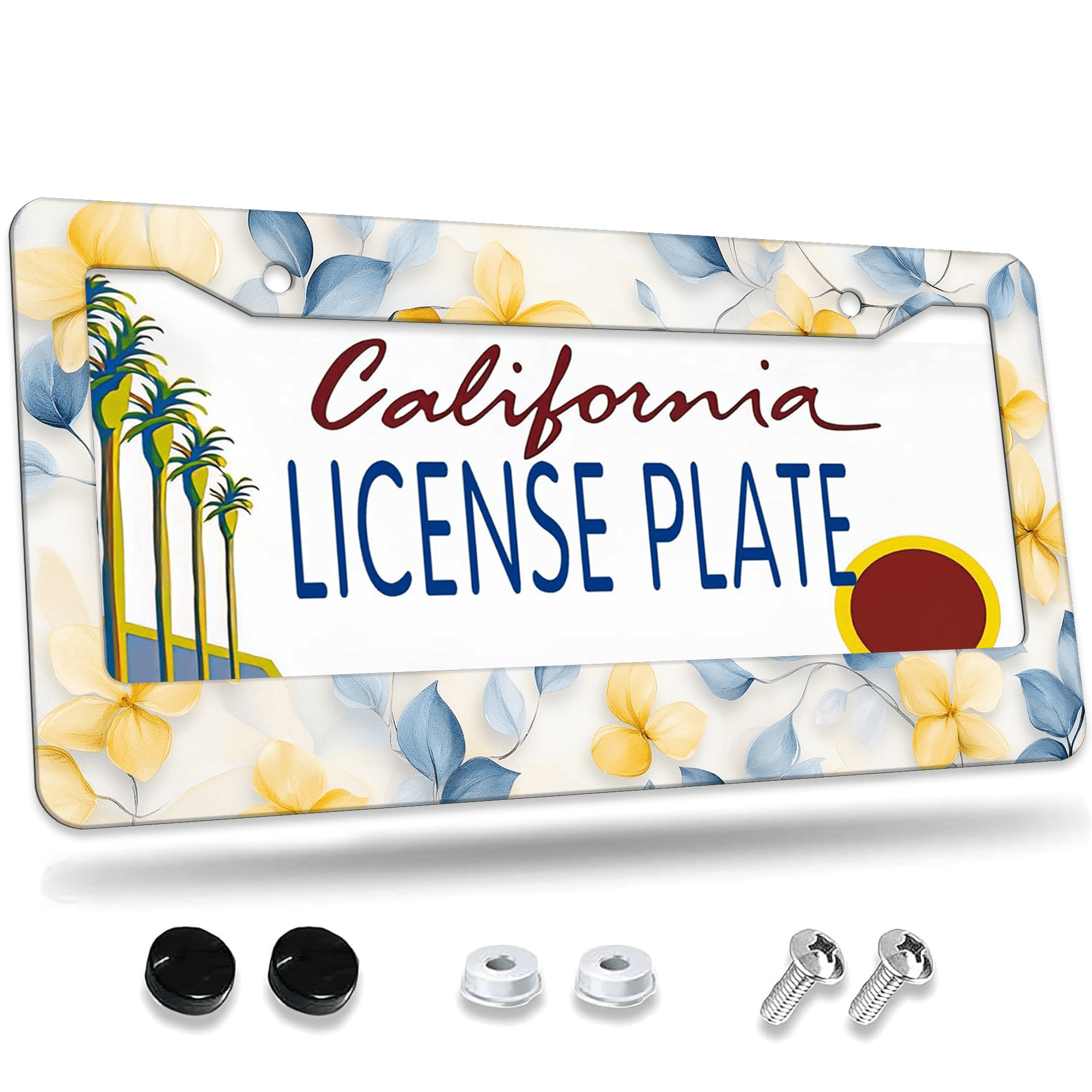 1 Pcs Yellow and Blue License Plate Frame, License Plate Cover for Car ...