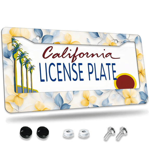 1 Pcs Yellow and Blue License Plate Frame, License Plate Cover for Car ...