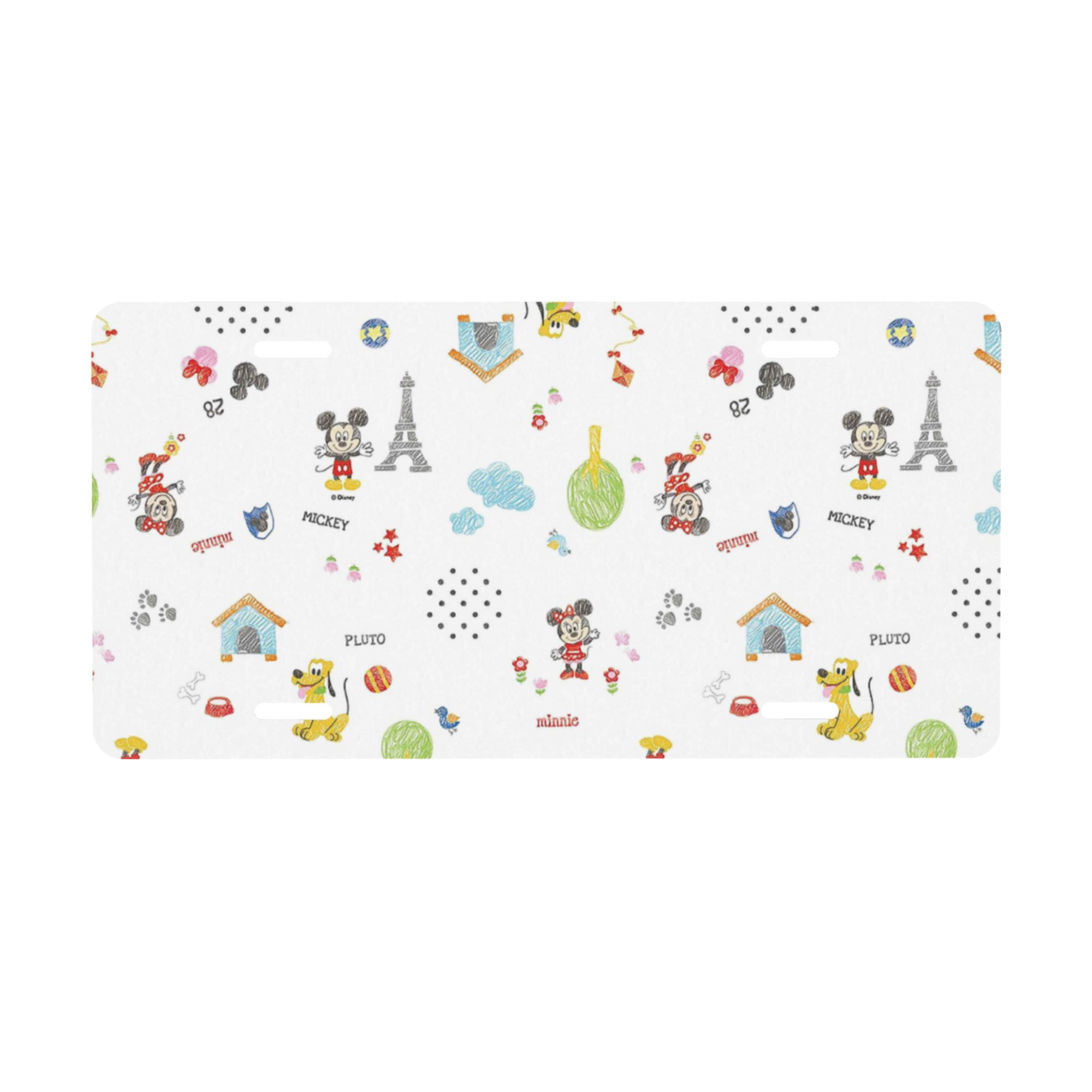 1 Pcs mickey mouse Minnie 90s Classic Car front license plate Decor ...