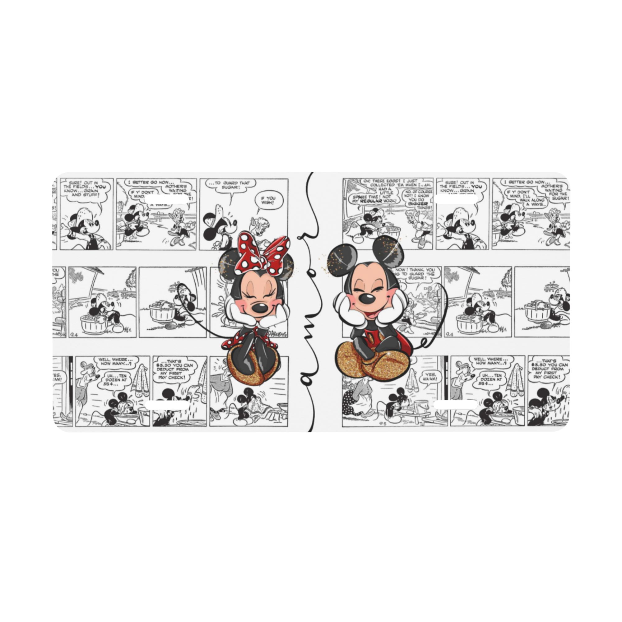 1 Pcs mickey mouse Minnie 90s Classic Car front license plate Decor ...