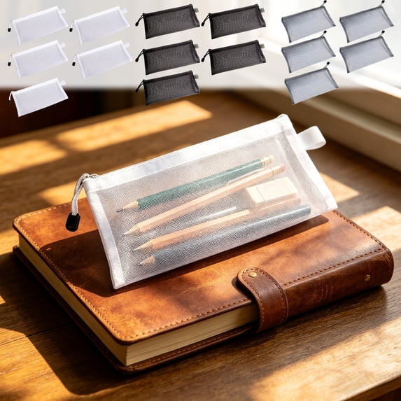 Under $1 Pencil Case, Transparent Mesh Large Capacity Rectangular ...