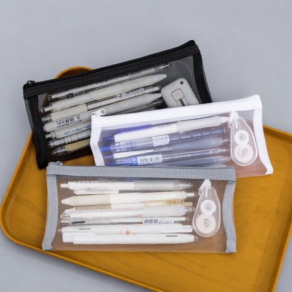 Under $1 Pencil Case, Transparent Mesh Large Capacity Rectangular ...