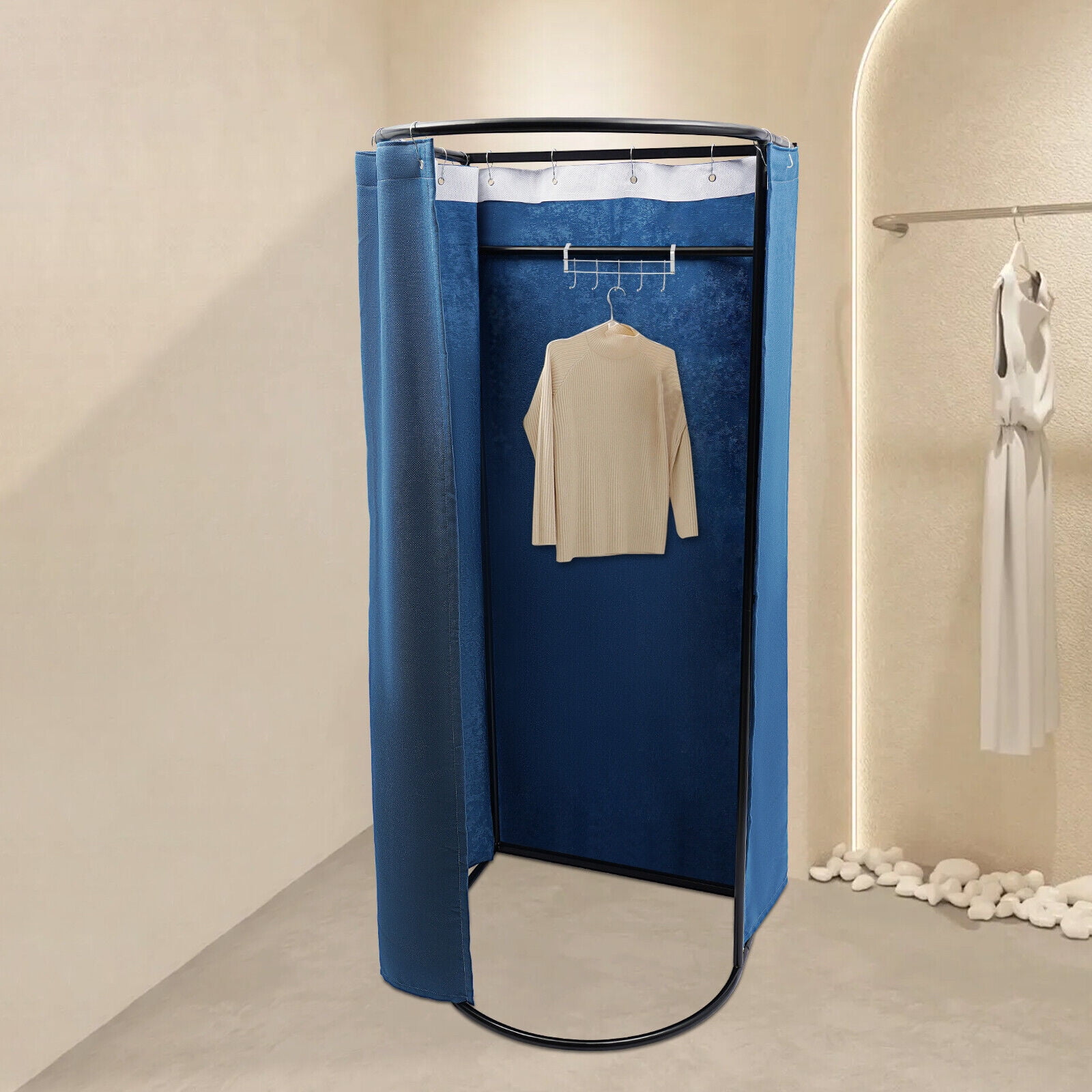 1 People Capacity Modern Blue Fitting Room, Fitting Room with Shading ...