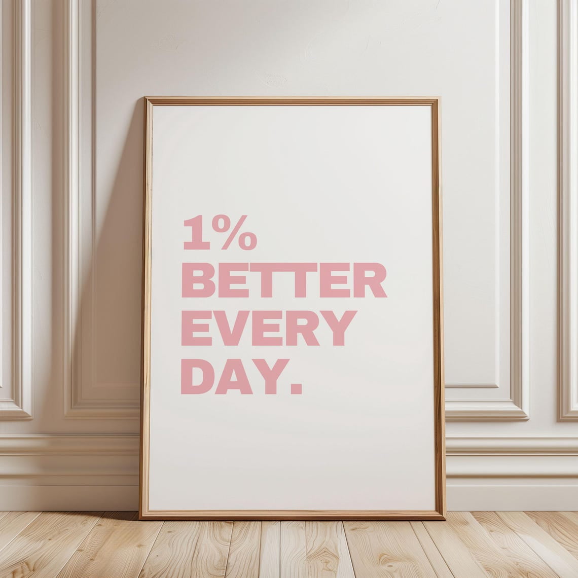 1 Percent Better Every Day Poster | Retro Typography Positive ...