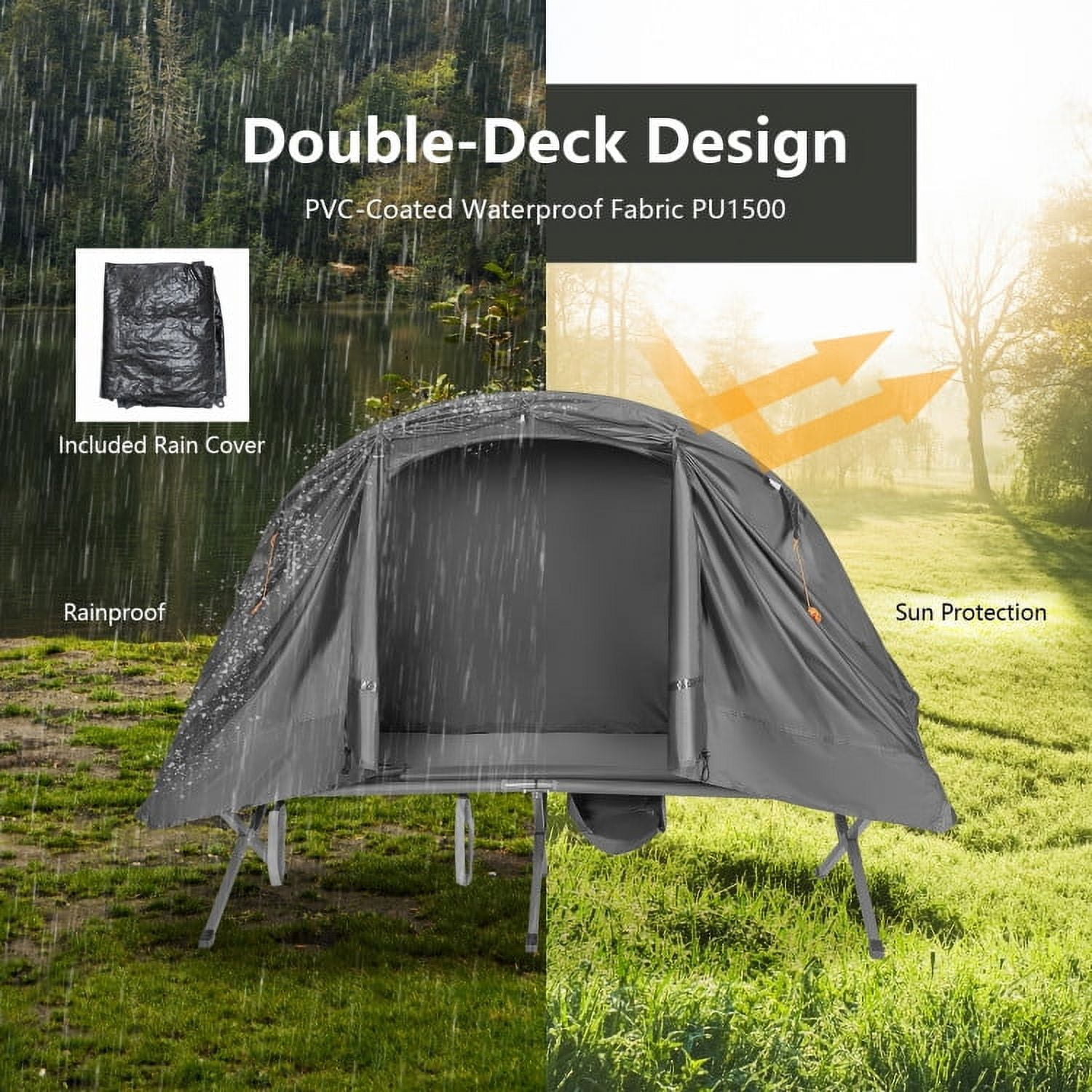 1-Person Cot Elevated Compact Tent Set with External Cover - Walmart.com