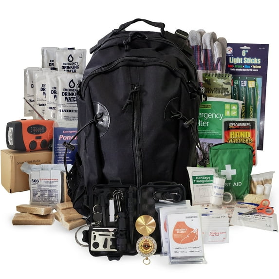 Sirius Survival 1-Person 72-Hour Emergency Kit with Food, Water Supplies & Essential Gear ...