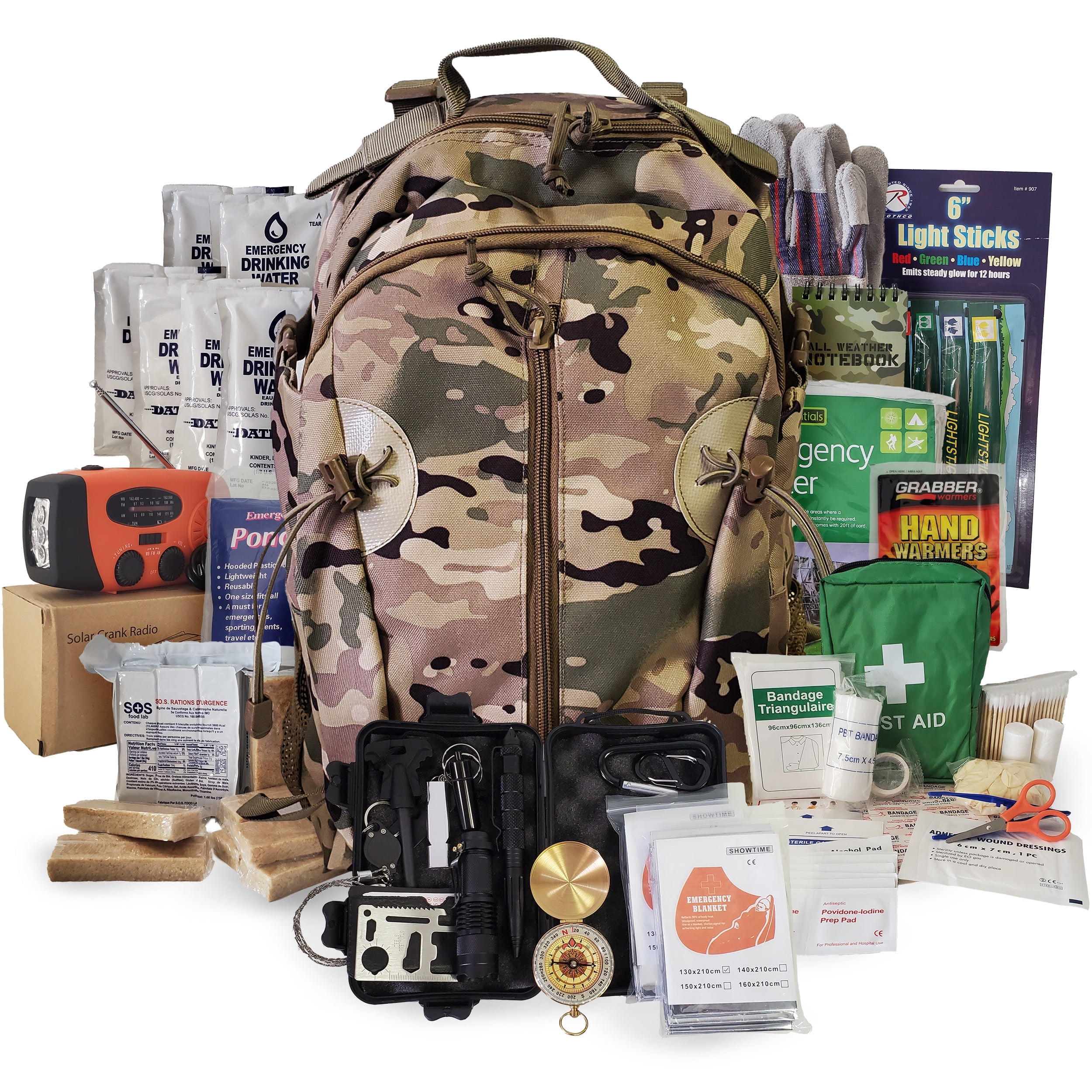 1 Person Emergency Kit / Survival Backpack for 72 Hours for Natural ...